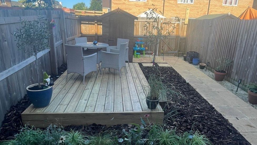 Mum of disabled children hails 'life-changing' garden makeover - BBC News
