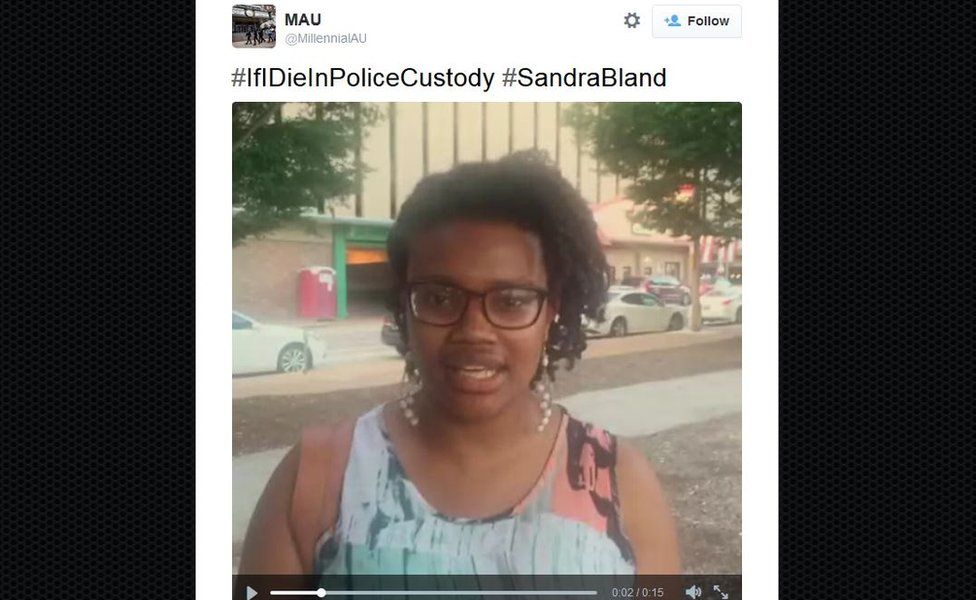 Twitter users react after Sandra Bland's death - BBC News