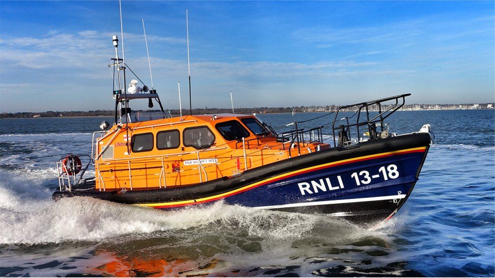 Llandudno RNLI's new Shannon-class lifeboat launches - BBC News