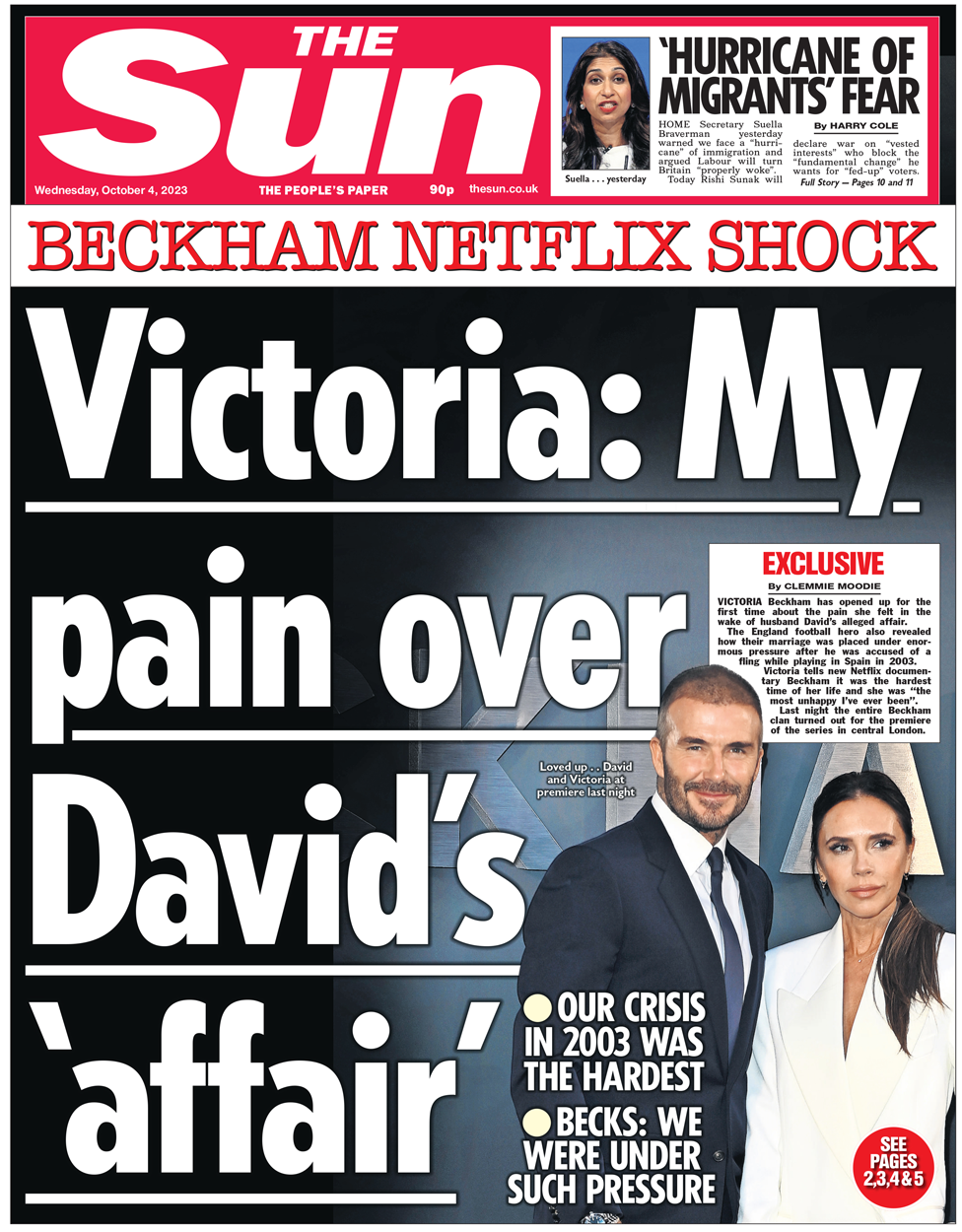 Braverman's migration 'hurricane warning' and 'Beckham Netflix shock ...