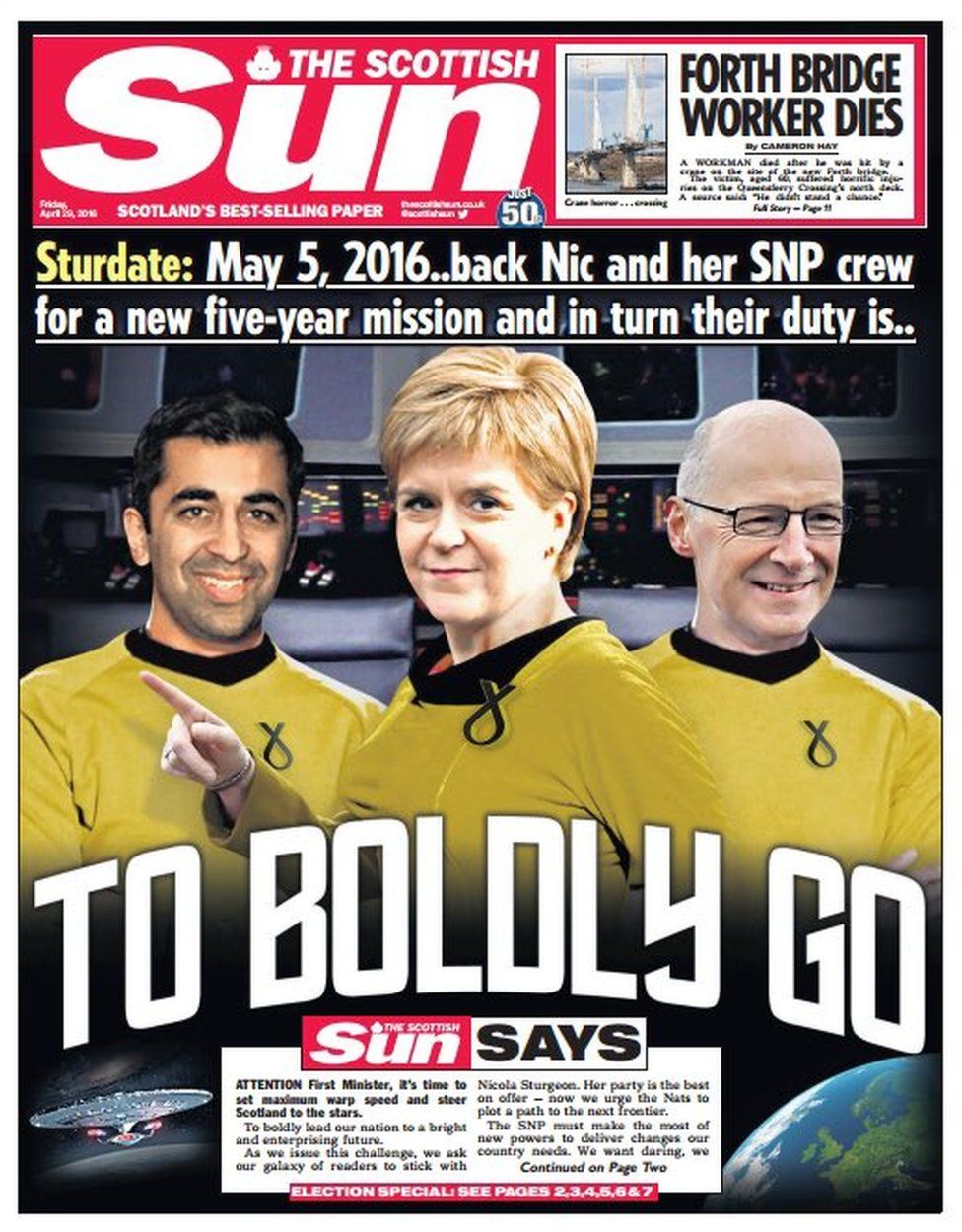 Scotland's papers: The Sun backs SNP and alcohol tests for newborns ...