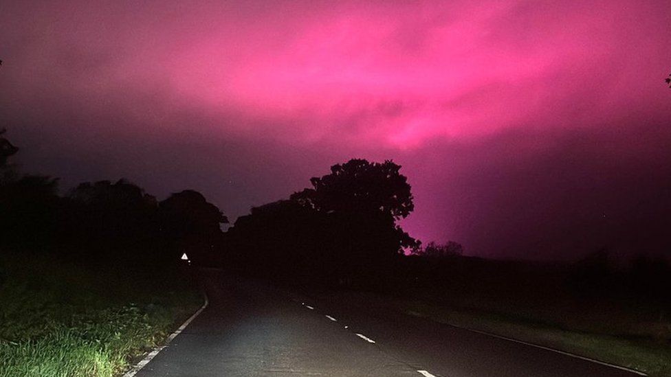 In pictures: Salt and Saharan sands turn seaside skies pink and purple ...