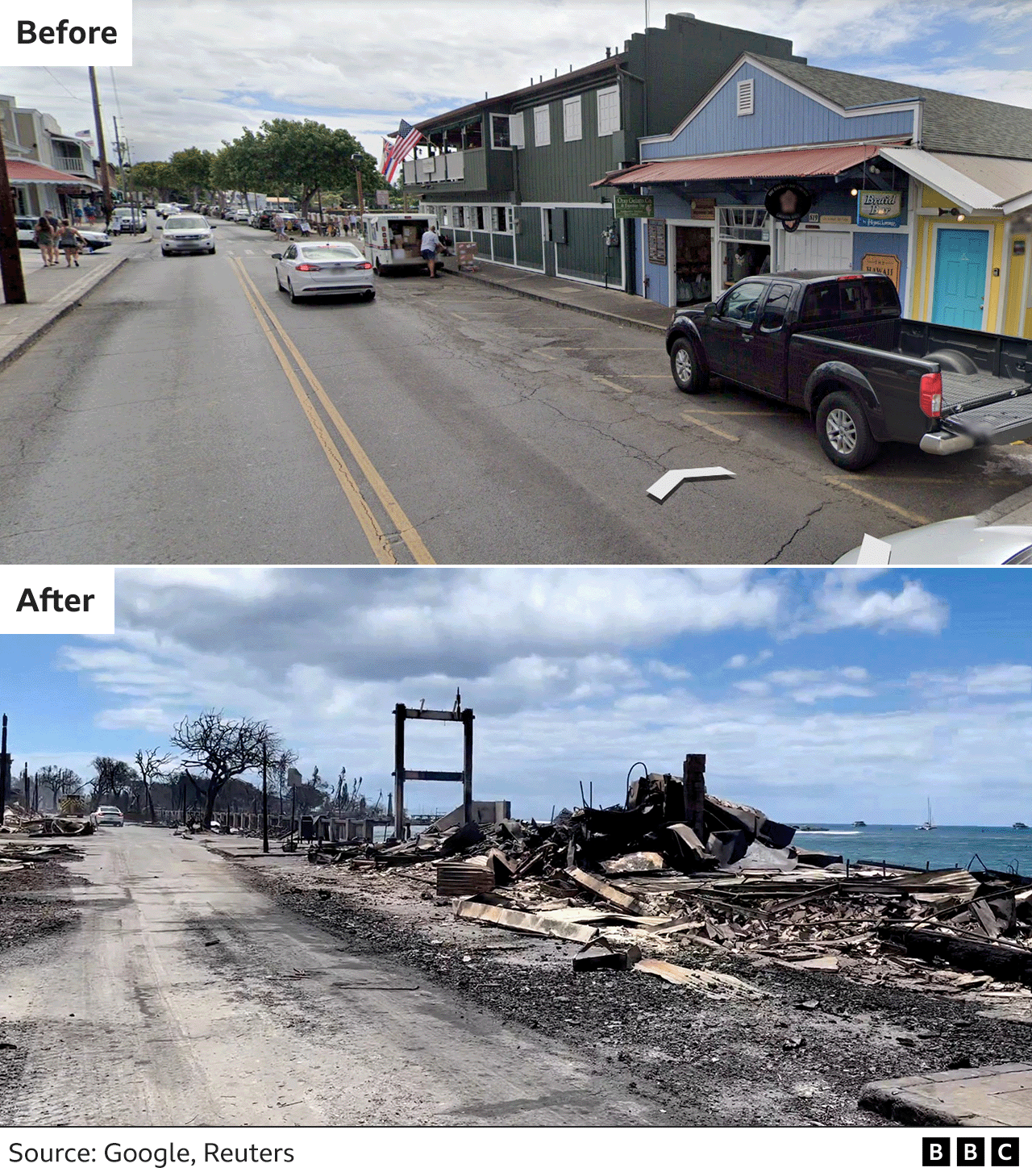 Hawaii fire: Maps and before and after images reveal Maui devastation ...