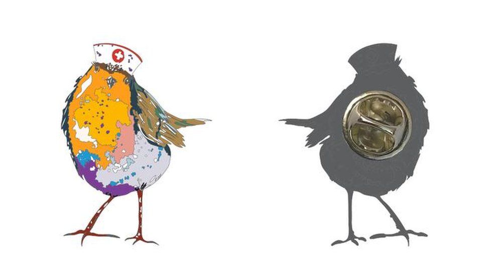 Coronavirus: Bespoke pins for nurses raise thousands for NHS - BBC News