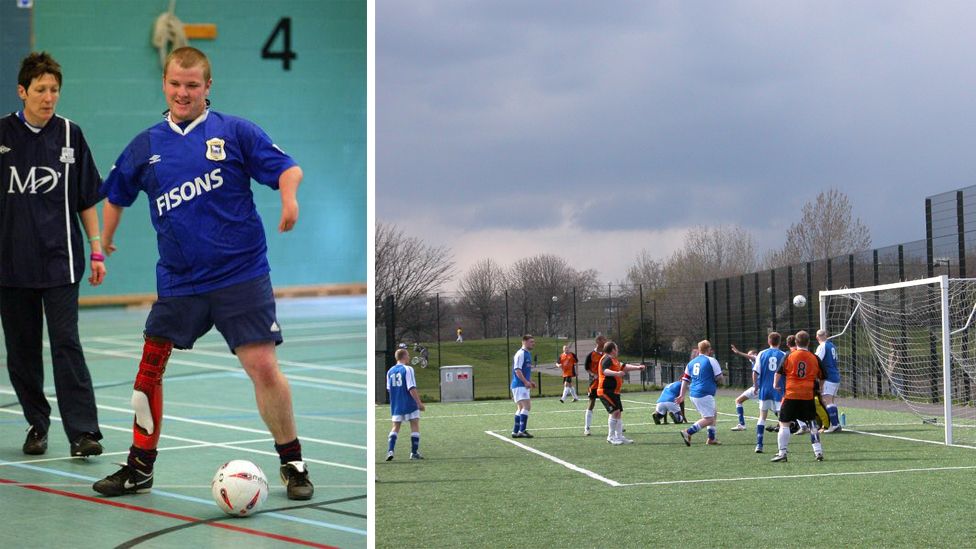 Disabled football coach recalls 'upsetting' rejection as child - BBC News
