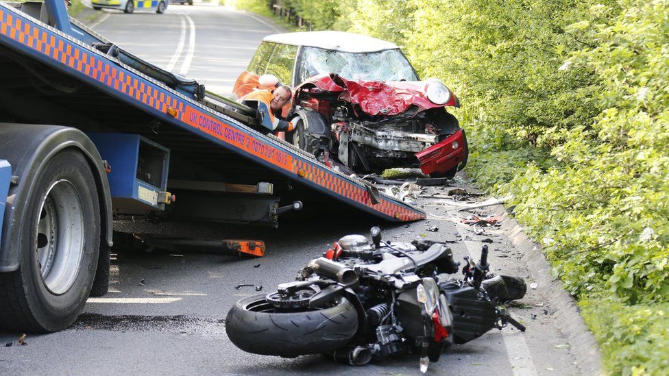 Motorcyclist dies in Lyminster Mini crash - BBC News
