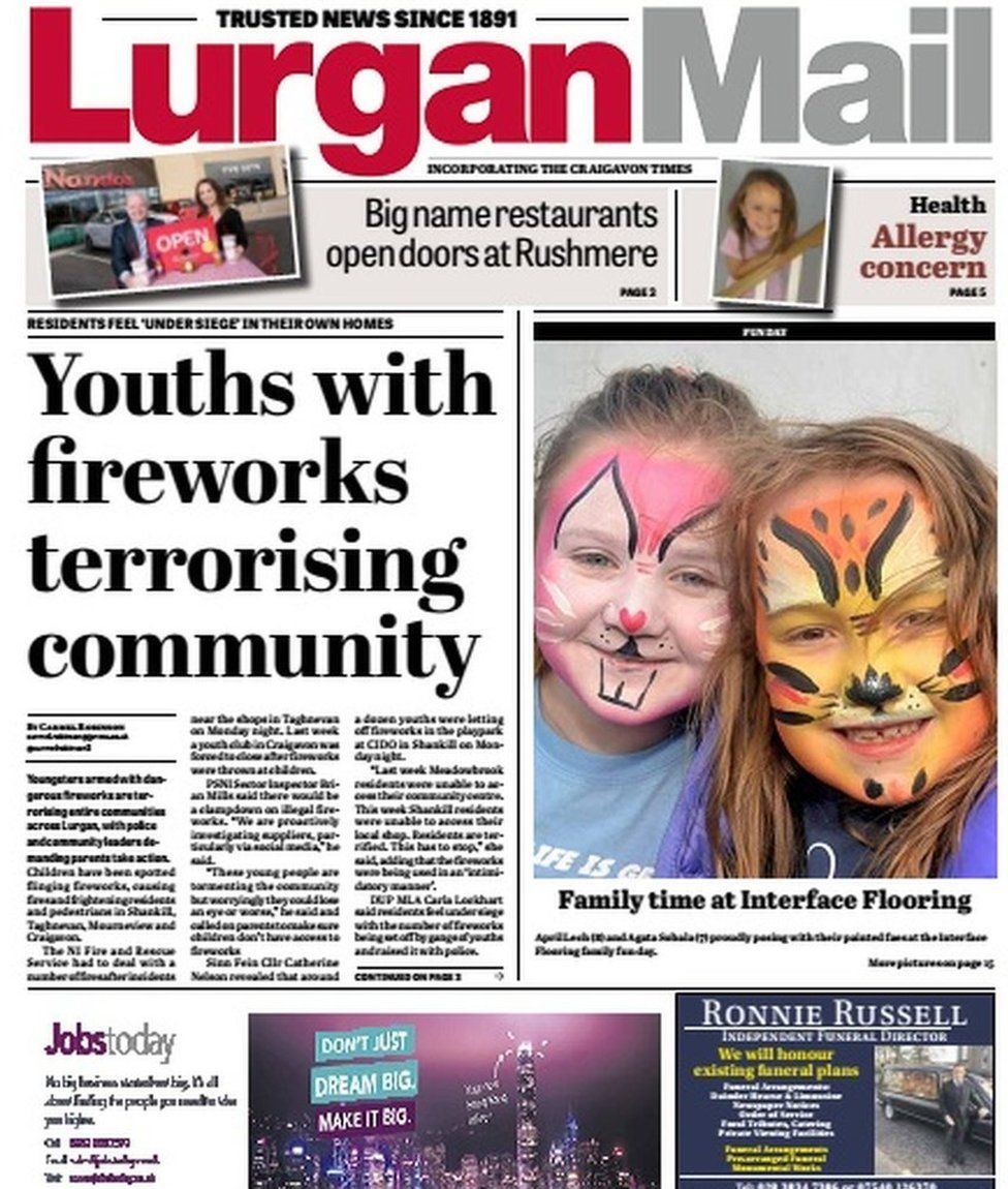 NI weekly paper review: Fireworks and high earners - BBC News