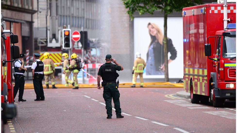 In pictures: Primark building in Belfast gutted in fire - BBC News