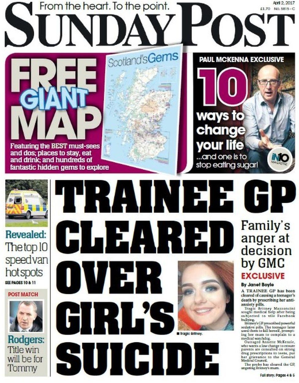 Scotland's papers: Minority report and Sturgeon's US trip - BBC News