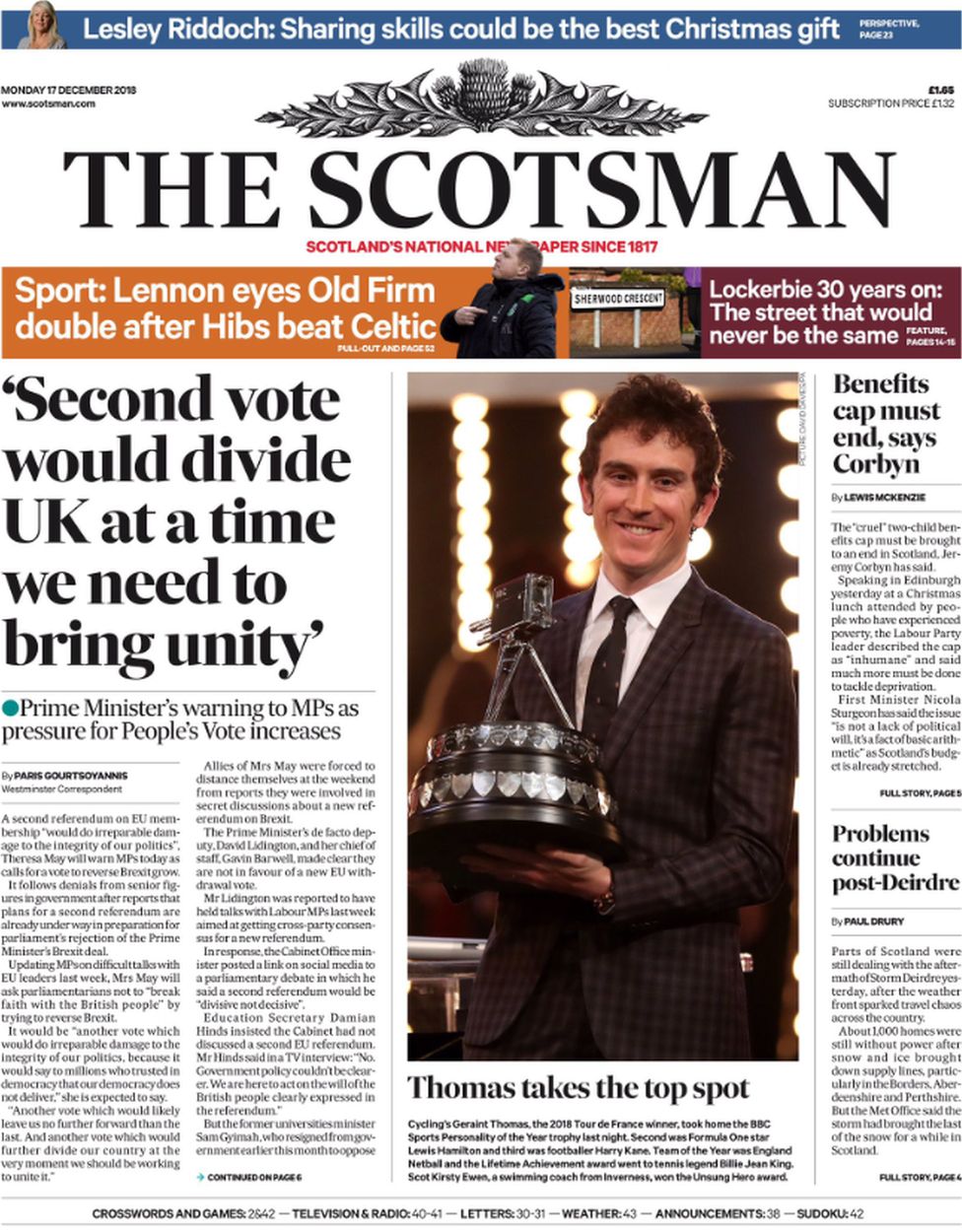 Scotland's papers: NHS boss pay-off and Brexit vote 'battle' - BBC News
