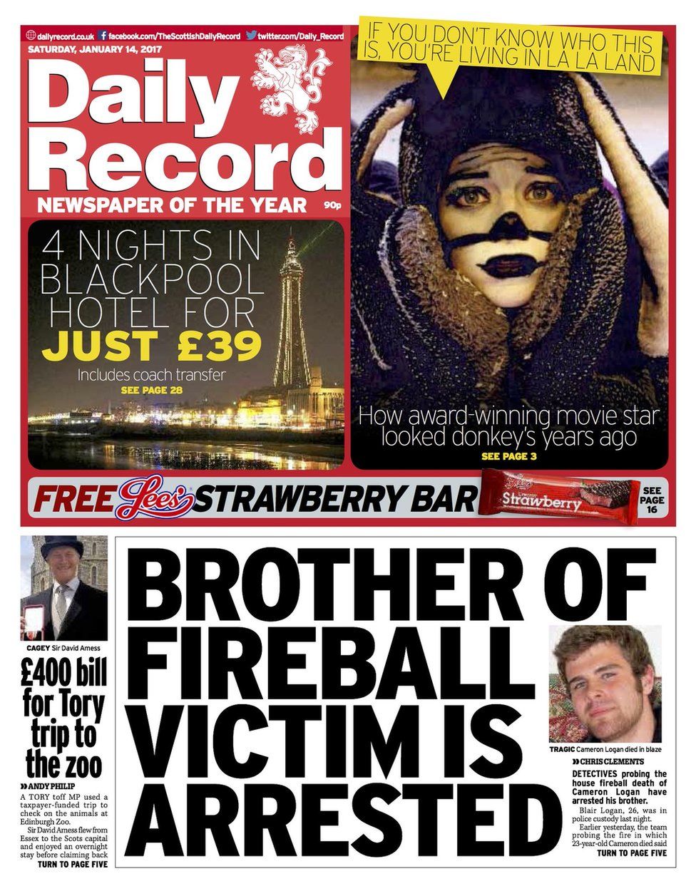 Scotland's papers: Fire death arrest and elderly workforce - BBC News