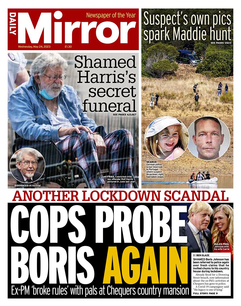 'Cops probe Boris again' and 'secret Rolf funeral' - BBC News 'Cops probe Boris again' and 'secret Rolf funeral' - BBC News