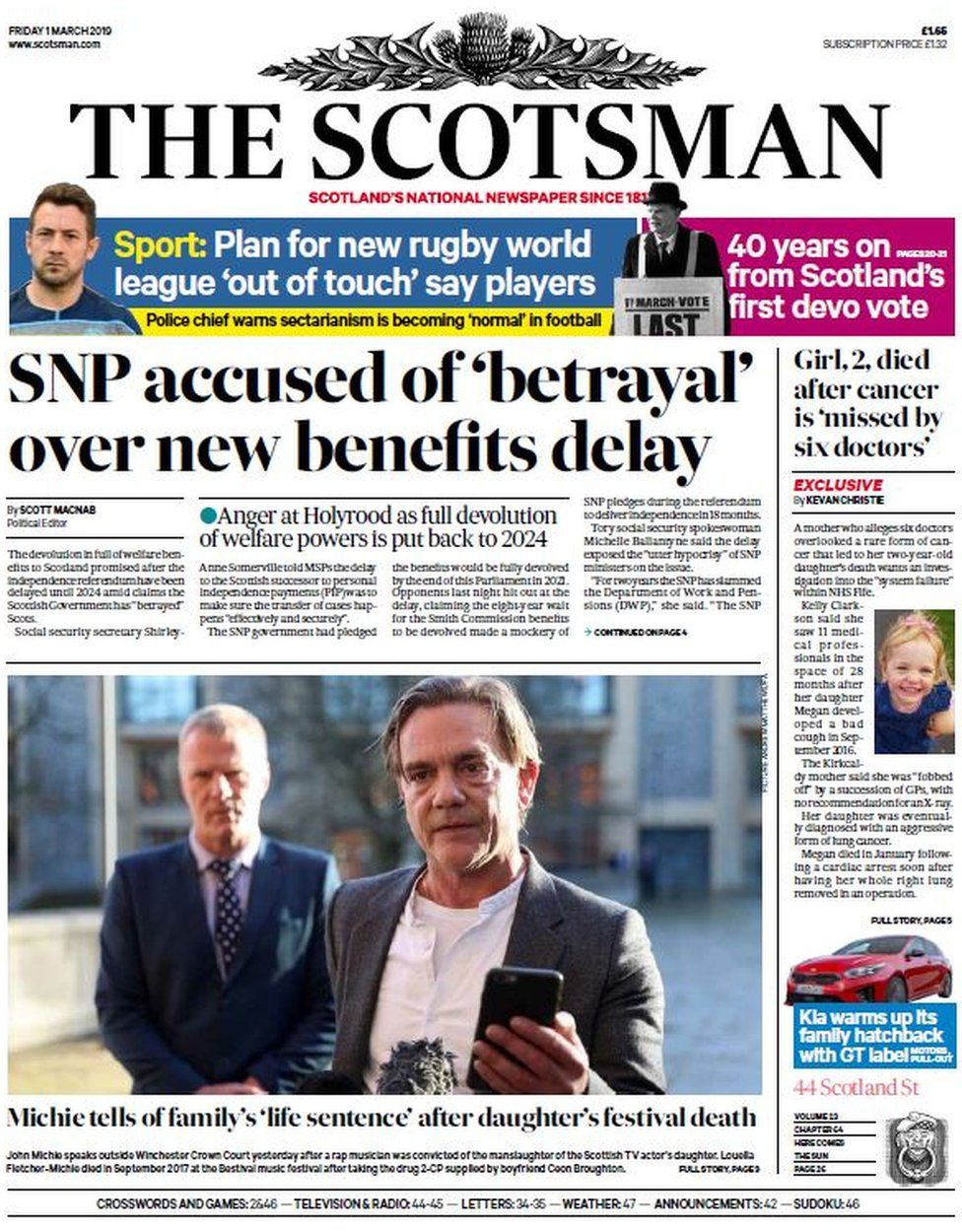 Scotland's papers: 'You are evil' and SNP benefits 'betrayal' - BBC News