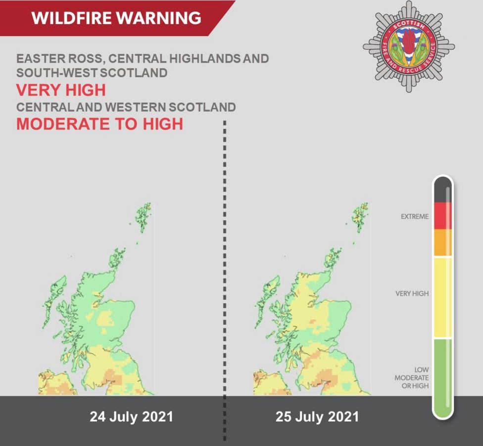 'Very high risk' wildfire warning follows heatwave - BBC News