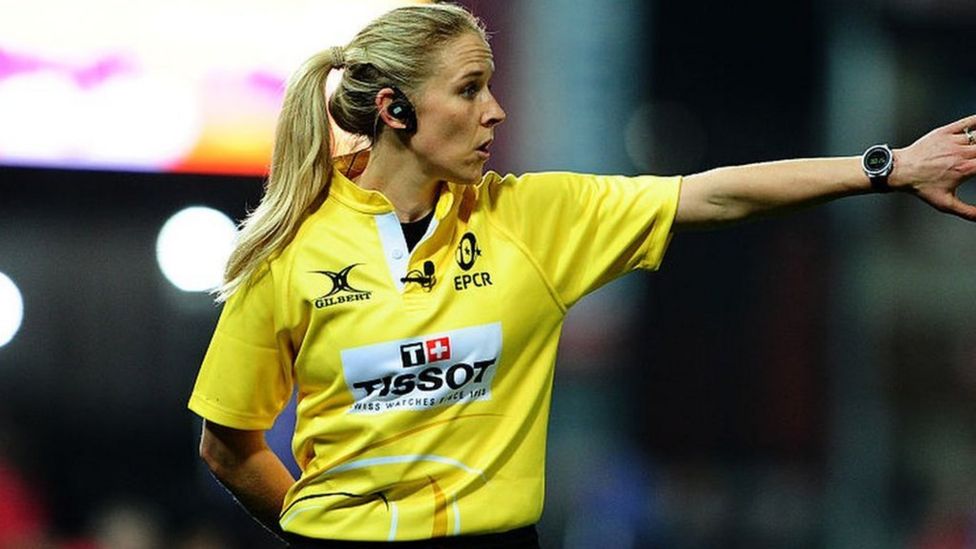 Joy Neville: Rugby union referee makes history - BBC News