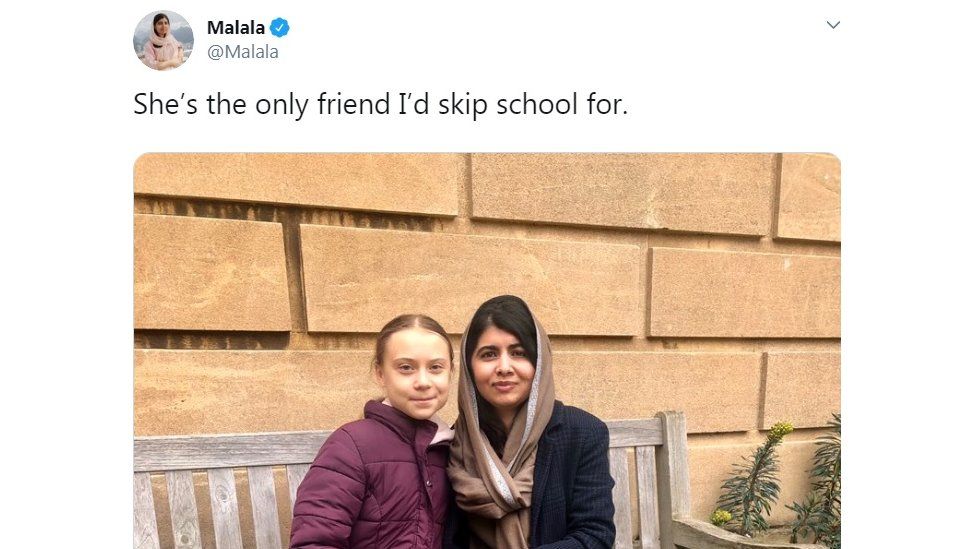 Greta Thunberg meets Malala Yousafzai in the UK! - BBC Newsround