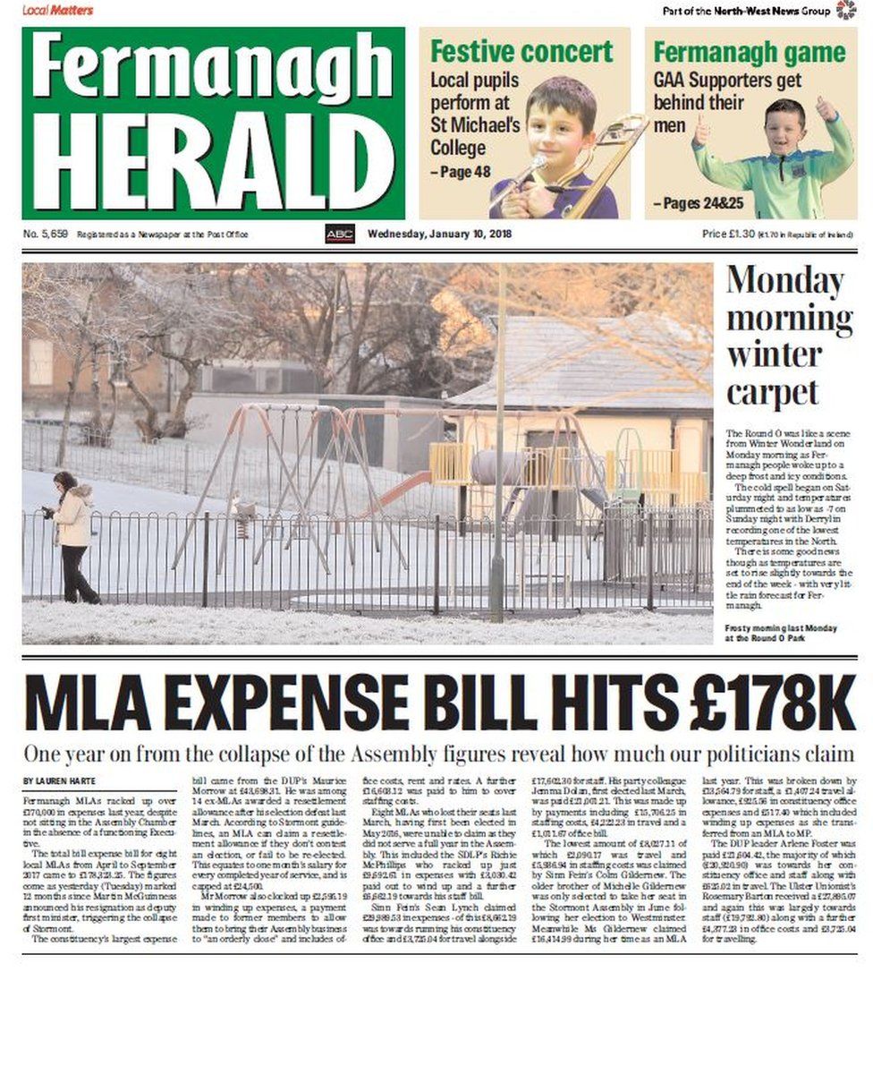 Weekly NI Paper Review: MLA expenses and gas disruption - BBC News