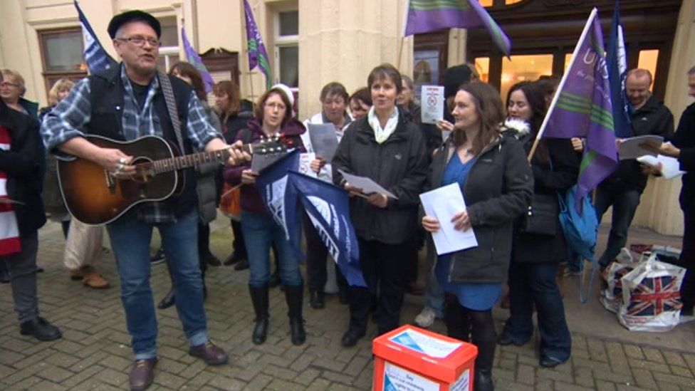 Brighton protest over special educational needs cuts - BBC News
