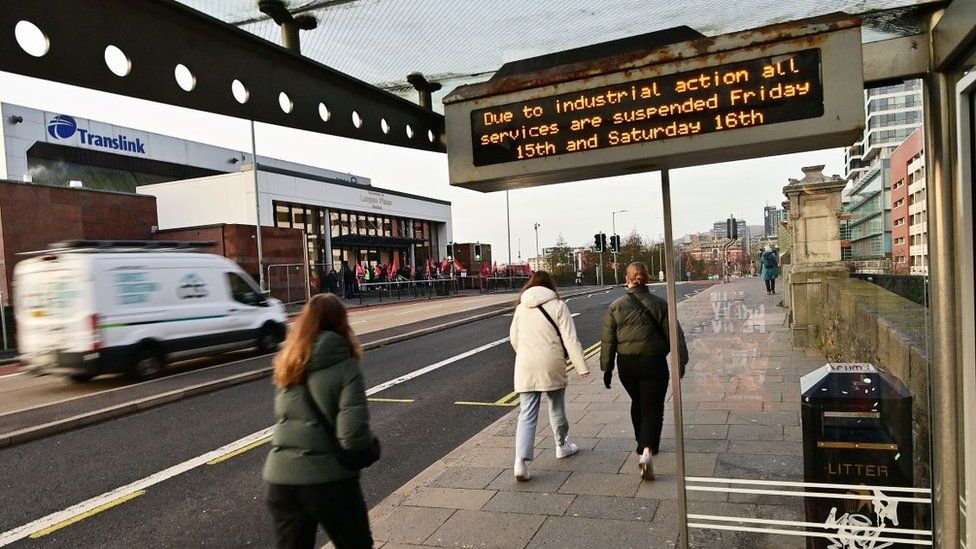 Translink: Widespread disruption caused by transport strike - BBC News