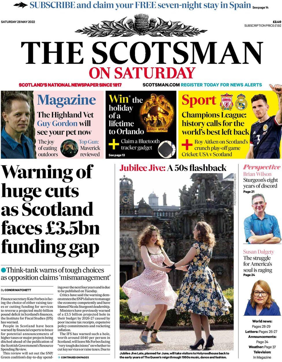 Scotland's papers: Scotland's 'funding gap' and Jubilee 'snub' - BBC News
