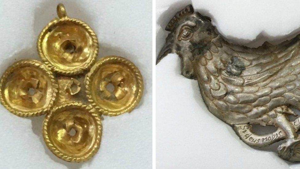 Roman and medieval coins and jewellery declared treasure - BBC News