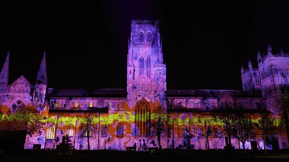 Durham illuminated in lights festival - BBC News