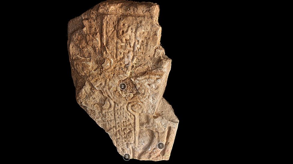 Rare Pictish stone with dragon carving found on Orkney - BBC News