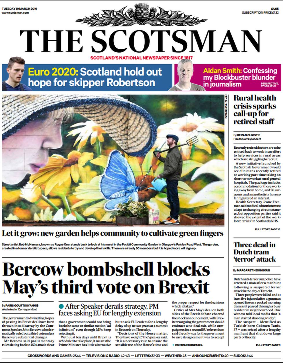 Scotland's papers: Brexit vote blocked and toxic land - BBC News