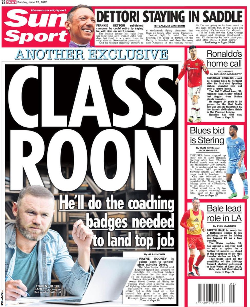 Sunday's back pages - BBC Sport