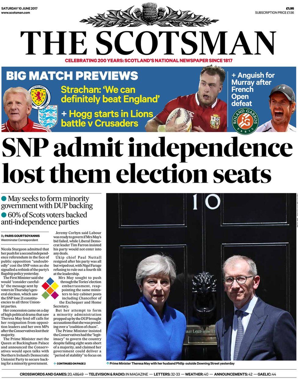 Scotland's papers: Tories 'turn on May' and indyref election impact ...