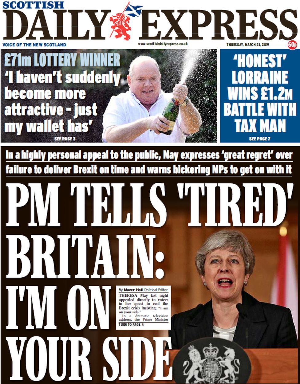 Scotland's papers: Prime Minister's Brexit 'blame game' - BBC News
