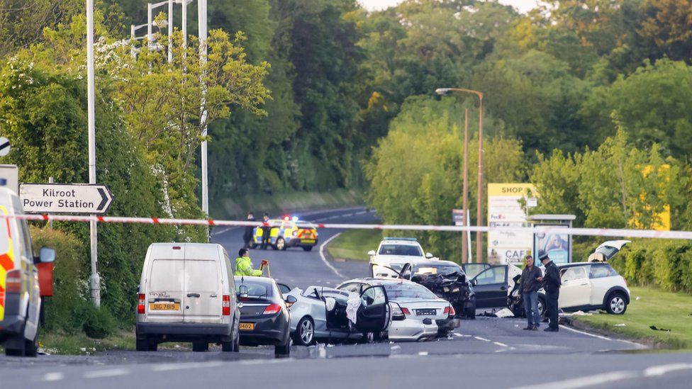 Kilroot: Four men and four women in stable condition after road crash ...