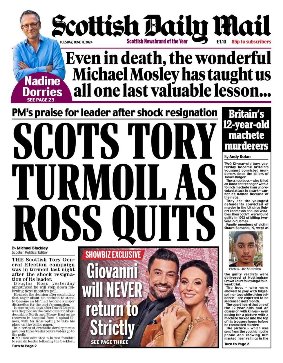 Scotland's papers: Scots Tories in 'turmoil' as Ross resigns - BBC News