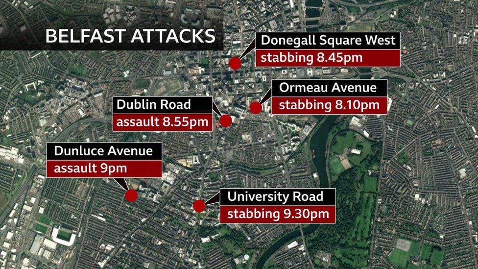 Belfast attacks: Three women stabbed and two punched - BBC News