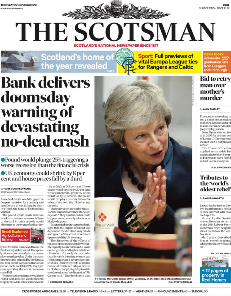 The papers: Bank of England chief's Brexit economy warnings - BBC News