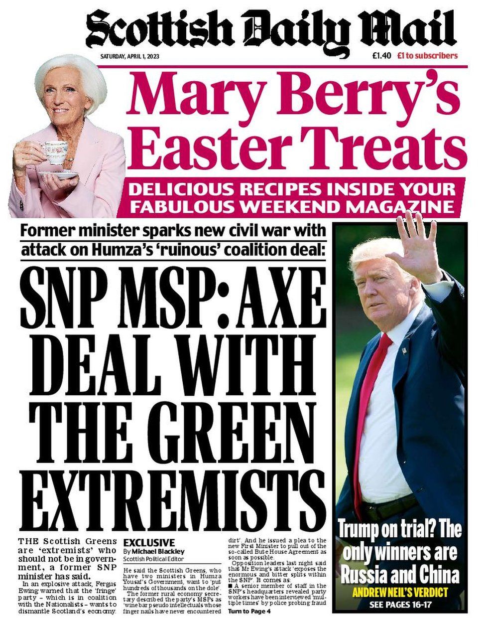 Scotland's Papers: SNP opinion poll blow and 'ruinous' coalition deal ...