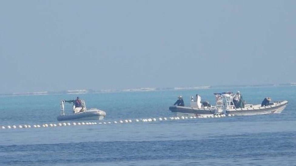 South China Sea Philippines Says Beijing Installed Floating Barrier In South China Sea Philippines Says Beijing Installed Floating Barrier In