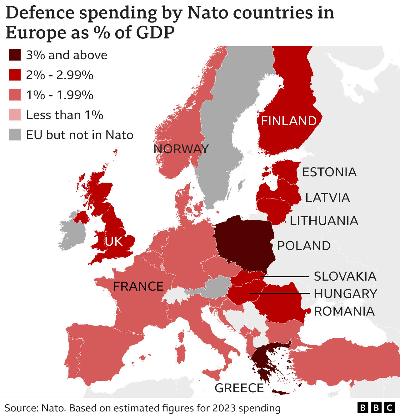 How much do Nato members spend on defence? - BBC News