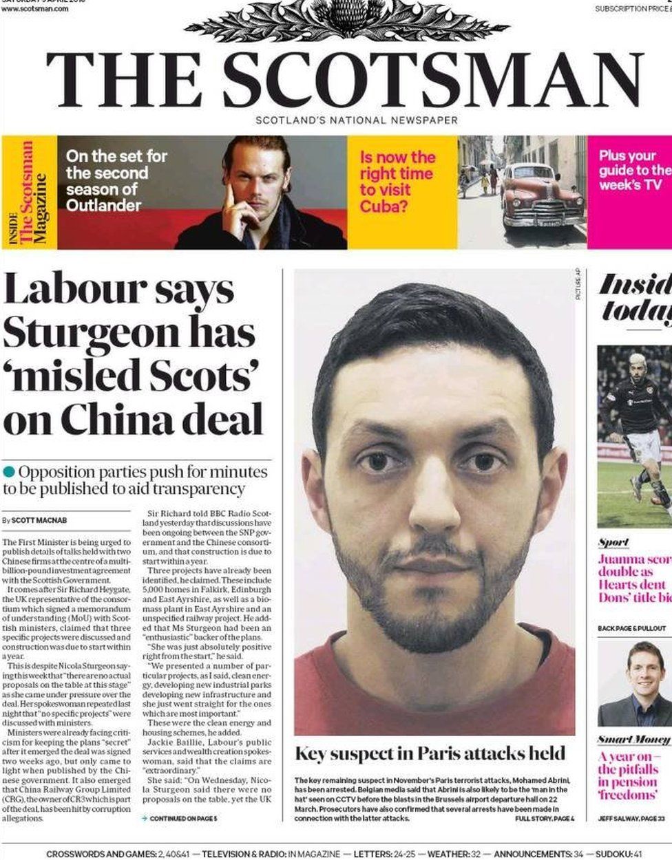 Scottish papers: China deal and Celtic Panama connection - BBC News