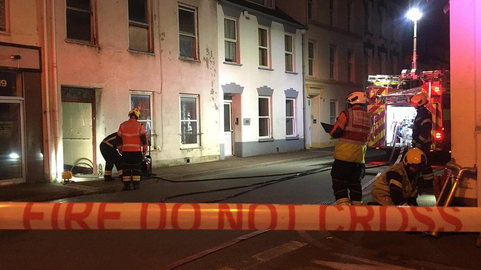 Jersey derelict building fire put out after alarm raised - BBC News