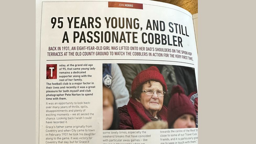 Northampton Town fan Grace Richards turns 100 after 92 years of support - BBC News