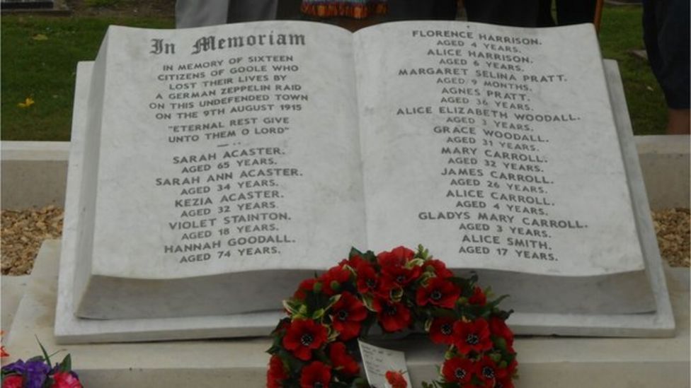 Goole Zeppelin raid: Service marks 100 years of memorial - BBC News