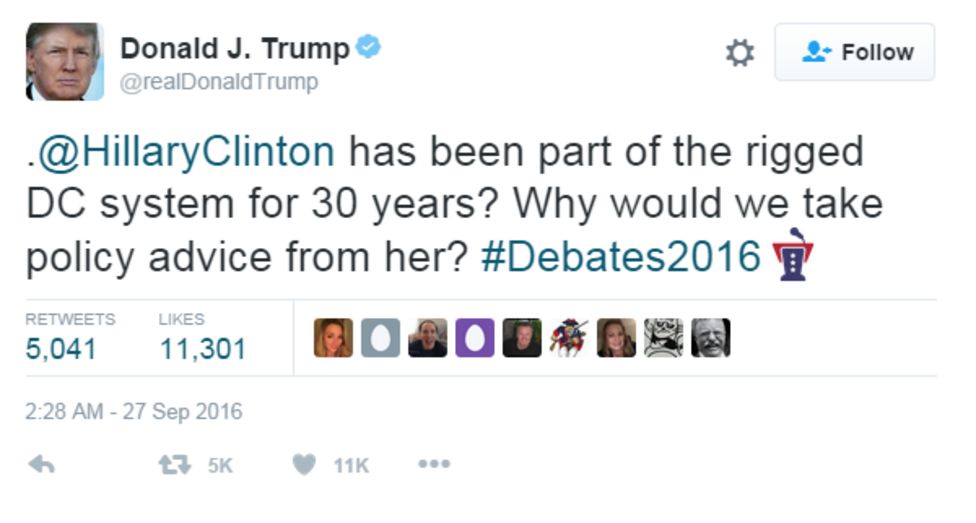 Clinton v Trump: Five Twitter takeaways - BBC News