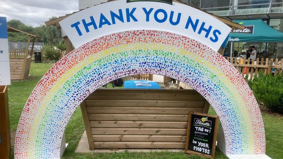 Rainbow mural to celebrate NHS day unveiled in Coventry - BBC News