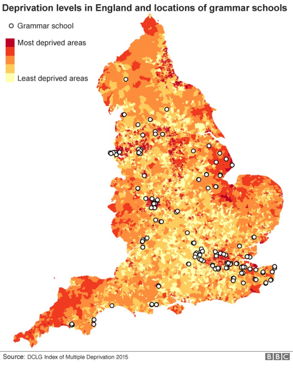 Grammar schools and poverty: Check your area - BBC News