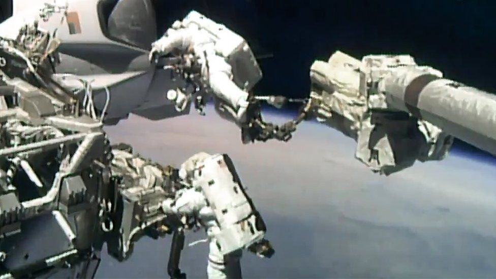 Spacewalk on International Space Station completes part of the job ...