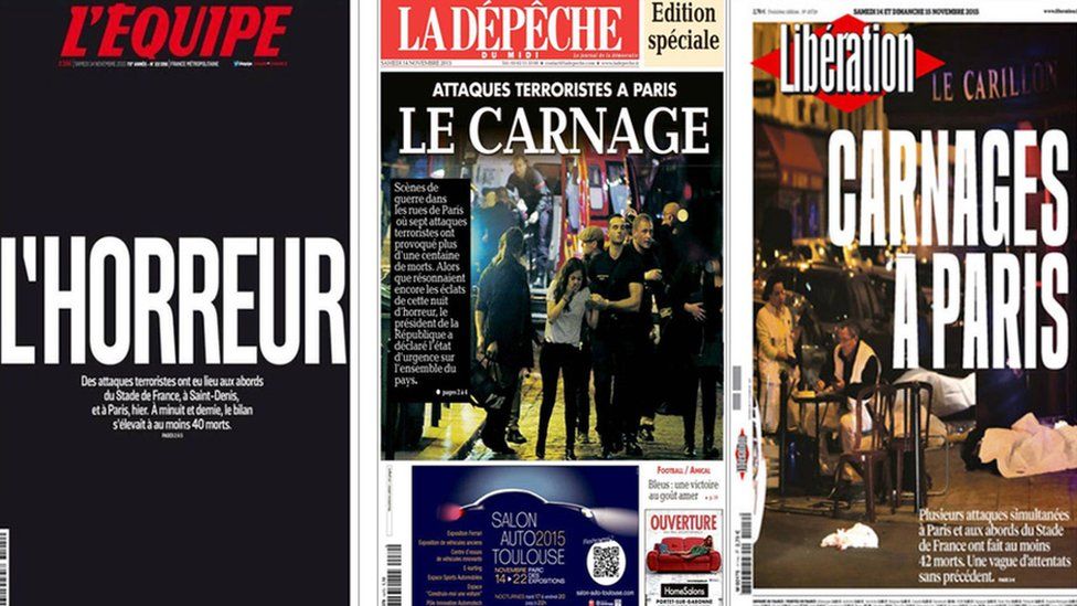 French press sees IS 'war' brought to Paris - BBC News