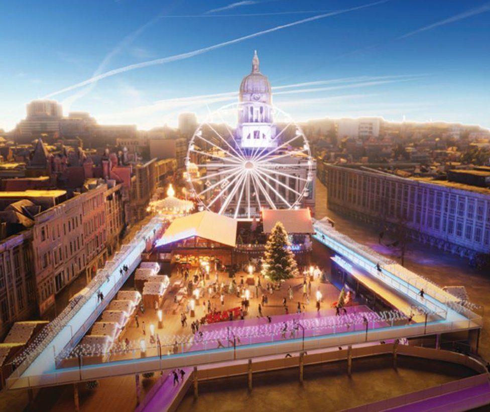 Aerial ice rink plan for Nottingham's Winter Wonderland event - BBC News