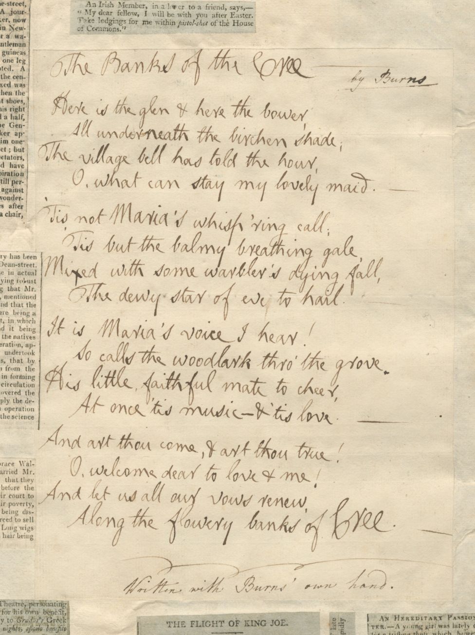 Rediscovered Robert Burns' manuscript to go under hammer - BBC News