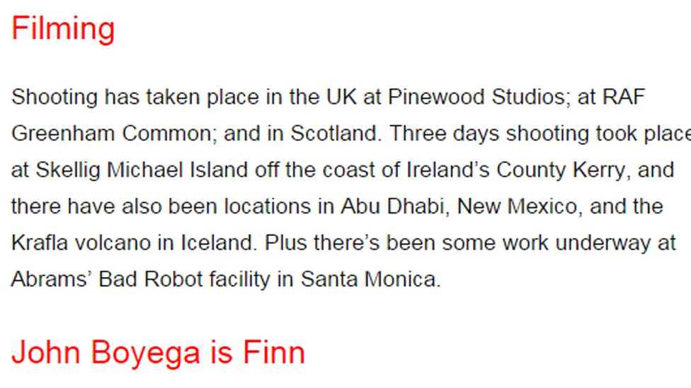 Star Wars filmed in Scotland, according to Empire - BBC News